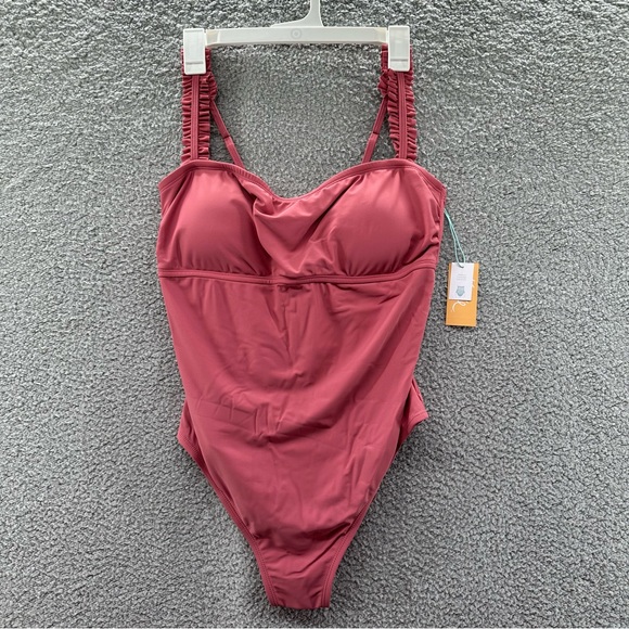 Target | Swim | Target Kona Sol Pink Ruffle Strap Swimsuit | Poshmark